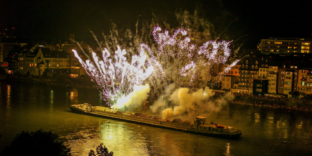 Swiss National Day Celebrations on the Rhein - Basel Life